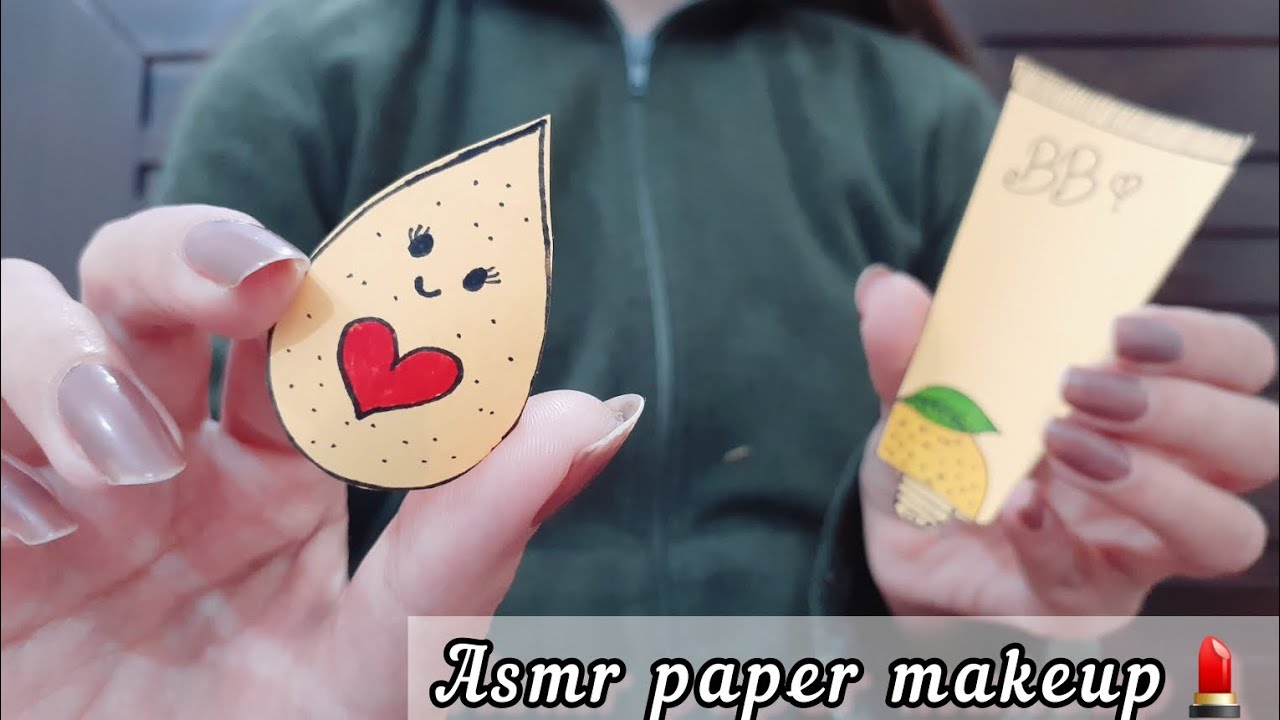 ASMR doing your makeup with paper products 💄 - YouTube