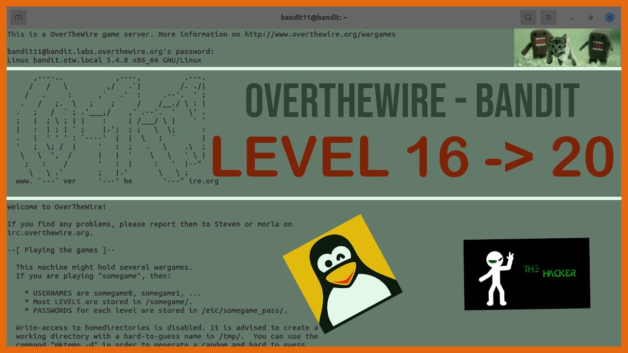 OverTheWire - BANDIT WALKTHROUGH LEVEL 16 -- 20 - YouTube