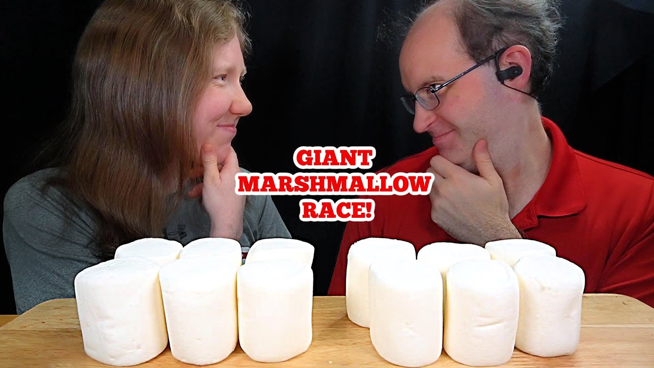 ASMR MARSHMALLOWS RACE MUKBANG EATING SOUNDS - YouTube