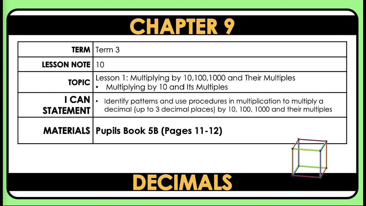 Lesson Note 10_Chapter 9_Lesson 1 - YouTube