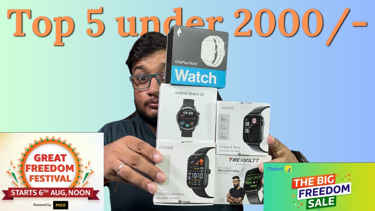 Top 5 Best smartwatch under 2000 rupees Freedom Sale Amazon/Flipkart ...