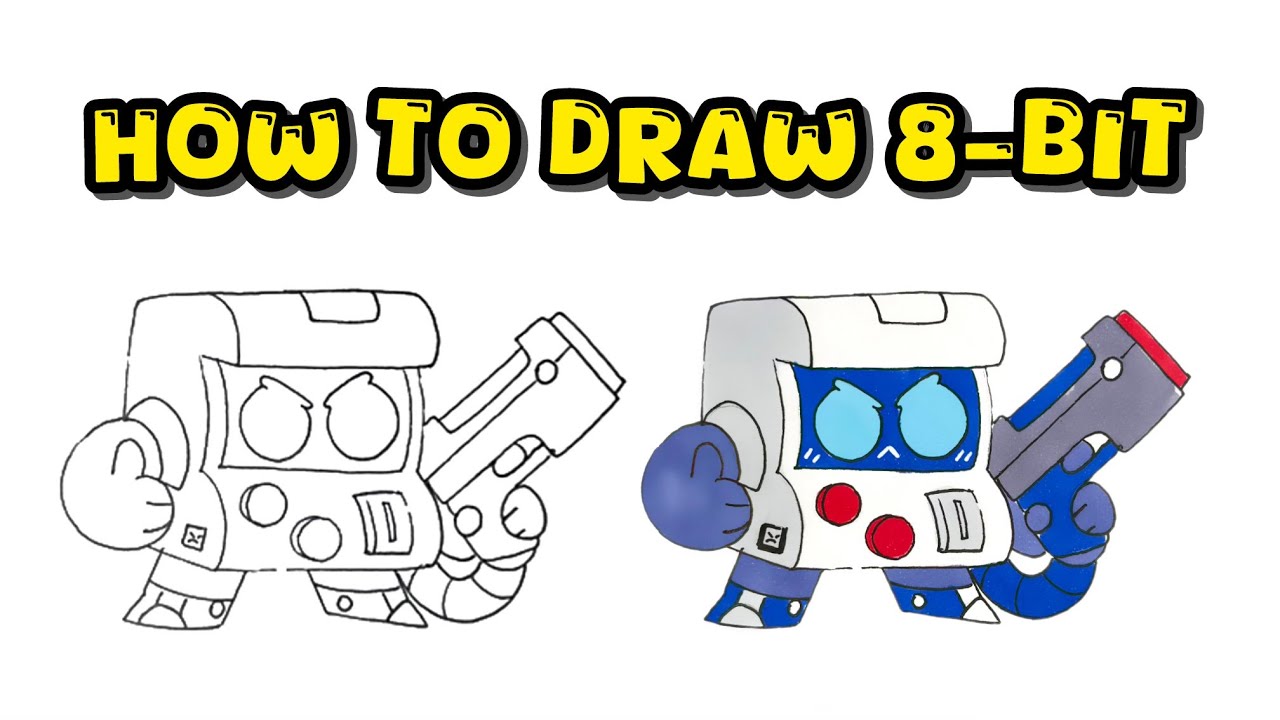 How to Draw 8-Bit from Brawl Stars – Easy and Iconic Game Character ...
