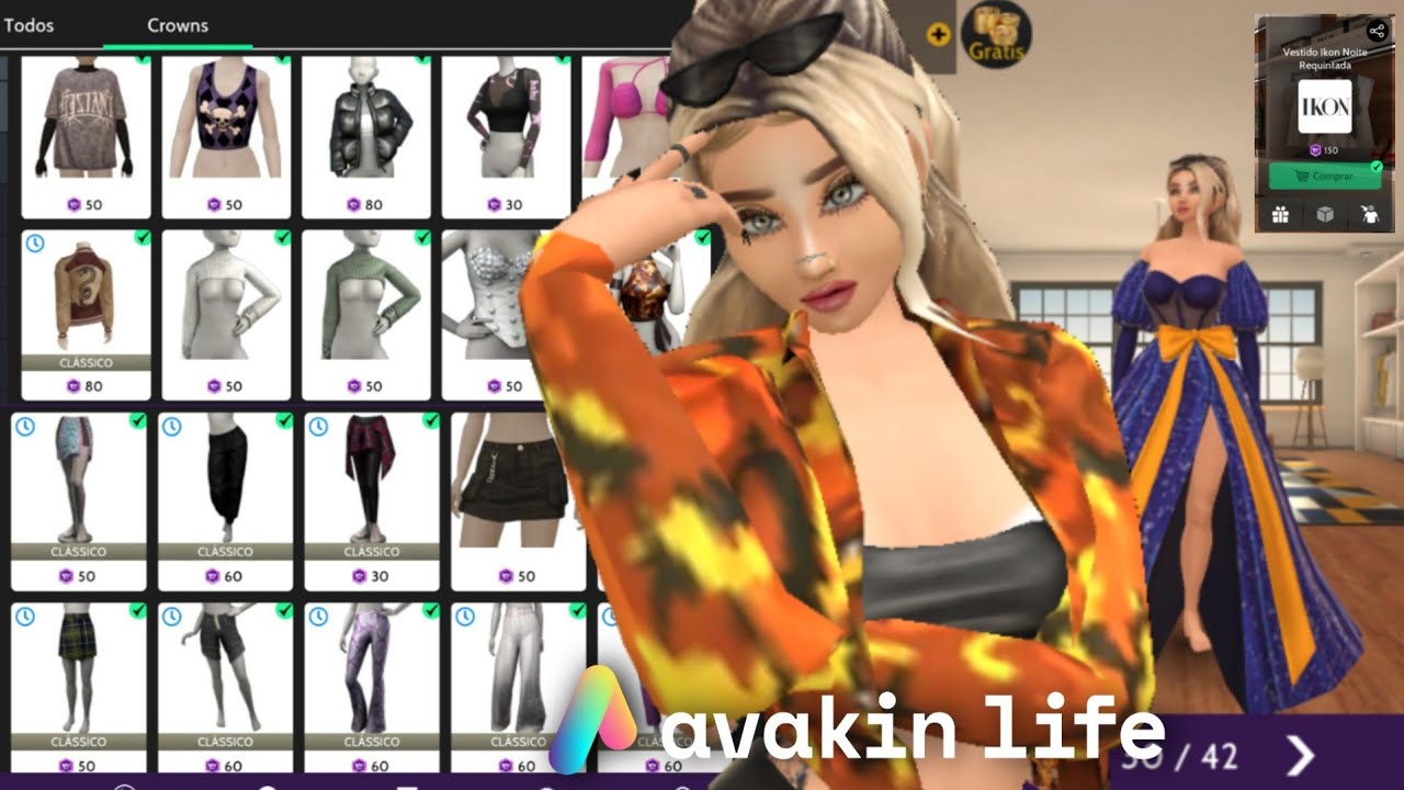 Os itens em CROWNS que comprei! Avakin Life - YouTube