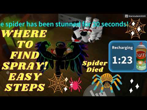 ROBLOX SPIDER! - WHERE TO FIND BUG SPRAY to STUN SPIDER | SPRAY AND ...