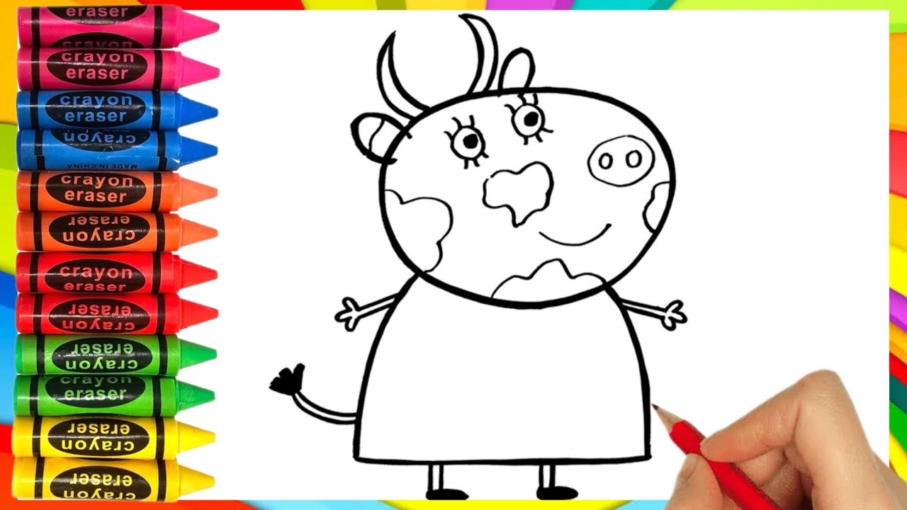 Mrs. Cow From Peppa Pig Drawing | How To Draw Peppa Pig - YouTube