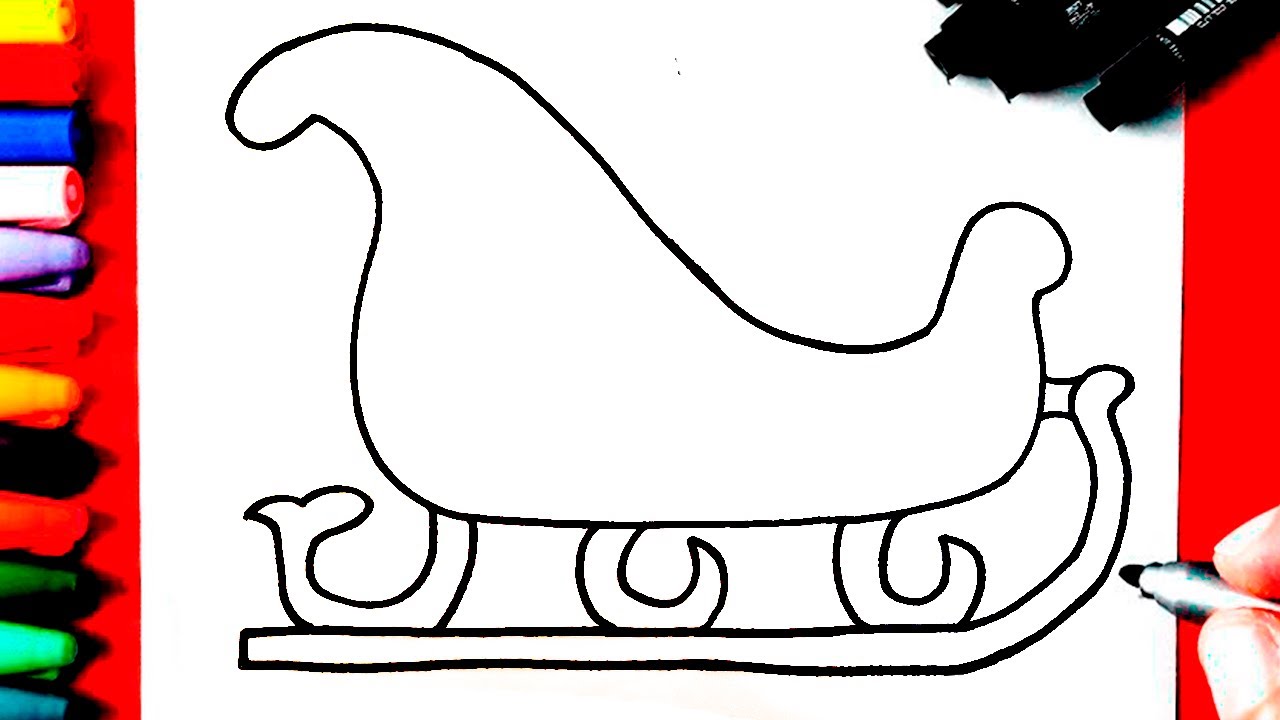 How To Draw Santa's Sleigh - Easy - YouTube