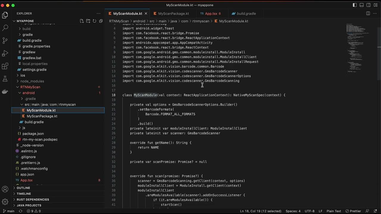 React Native Scan barcode/qrcode with new architecture without camera permission & apis mlkit ...