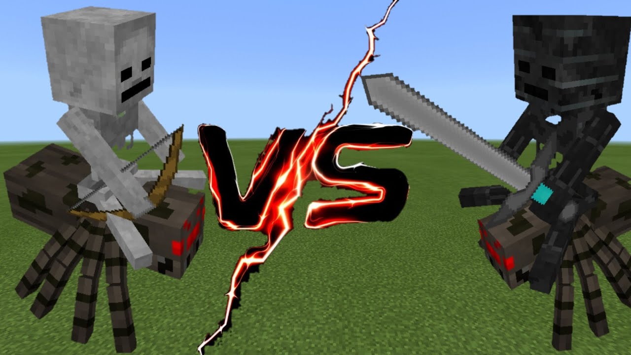 Spider Jockey Vs Wither Spider Jockey MineCraft Addon MobBattle 스파이더조키 ...