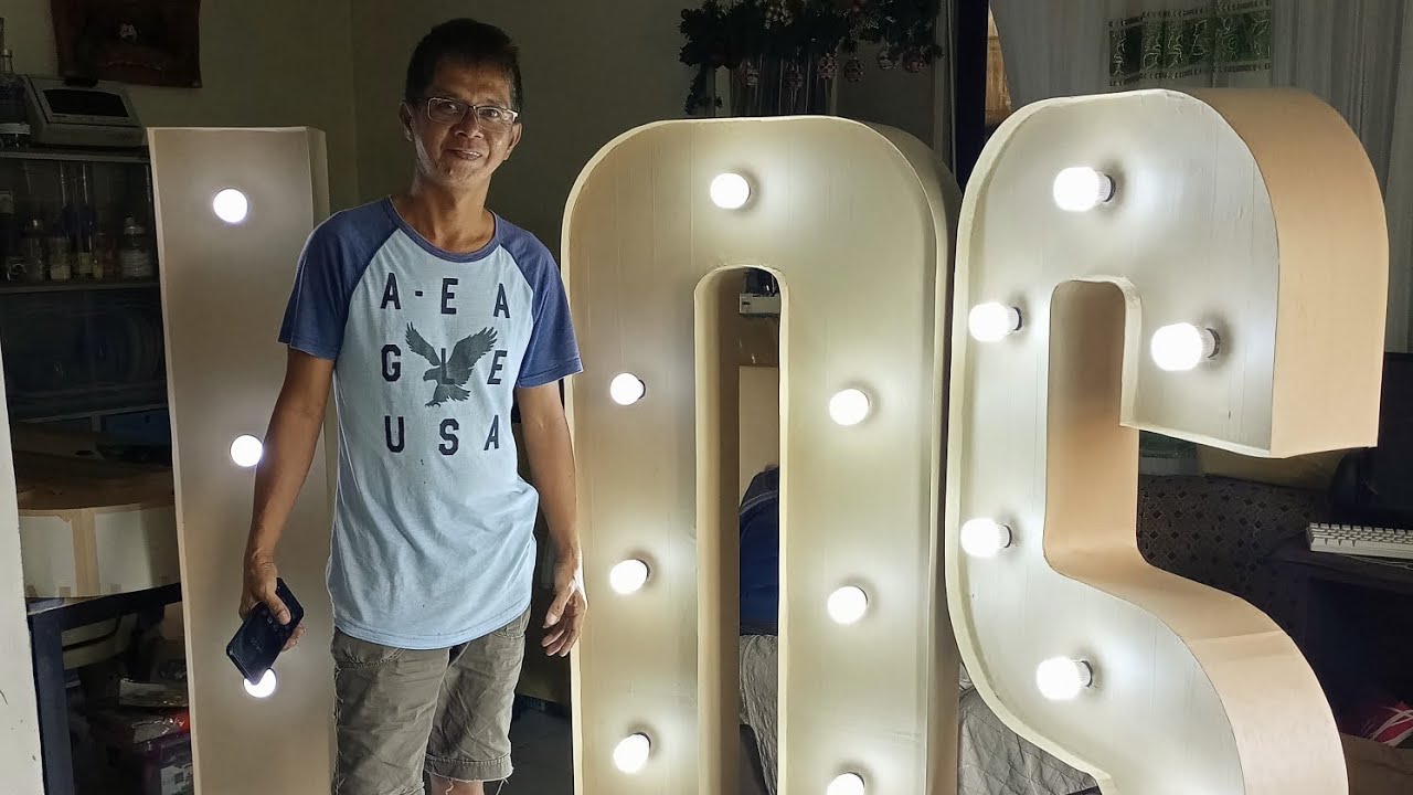 5ft Letter Standee w/ Lights - YouTube