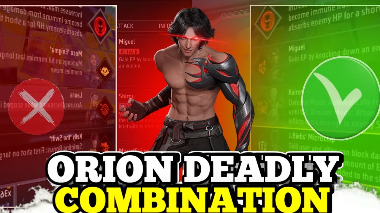 Orion ( DEADLY Character COMBO ☠️ Best Powerful Combo Orion) CS Free ...