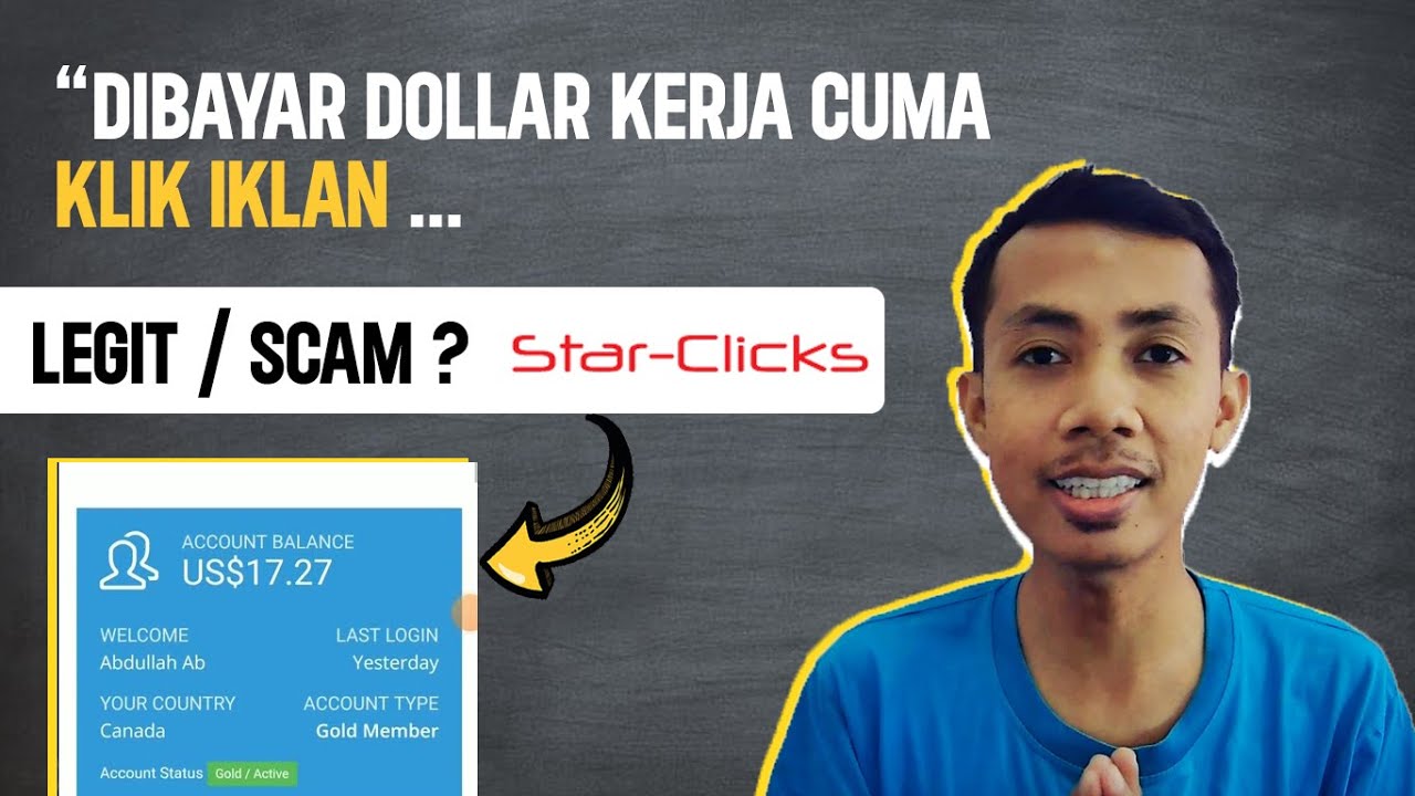 DIGAJI DOLLAR Hanya dengan Klik Iklan Tanpa Modal Tanpa Skill | Tutorial Star Click Pemula - YouTube