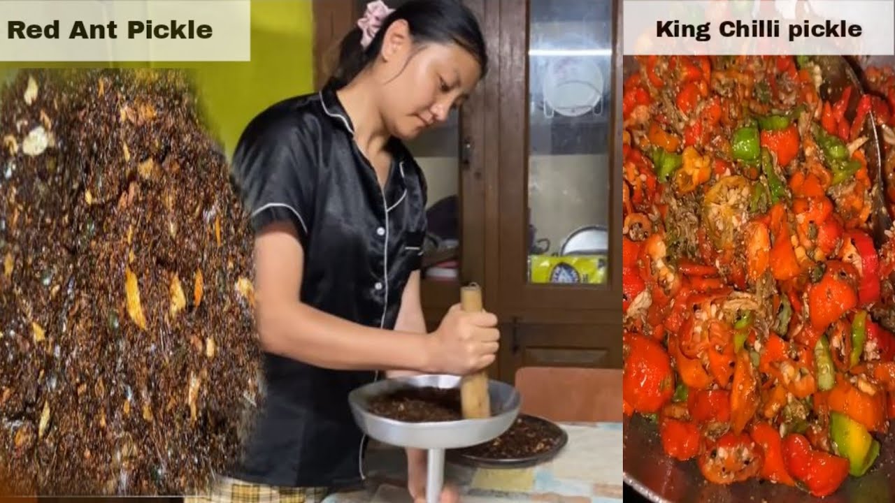 How to make King chilli Pickle and Red Ant pickle Recipe #Loloezung ...