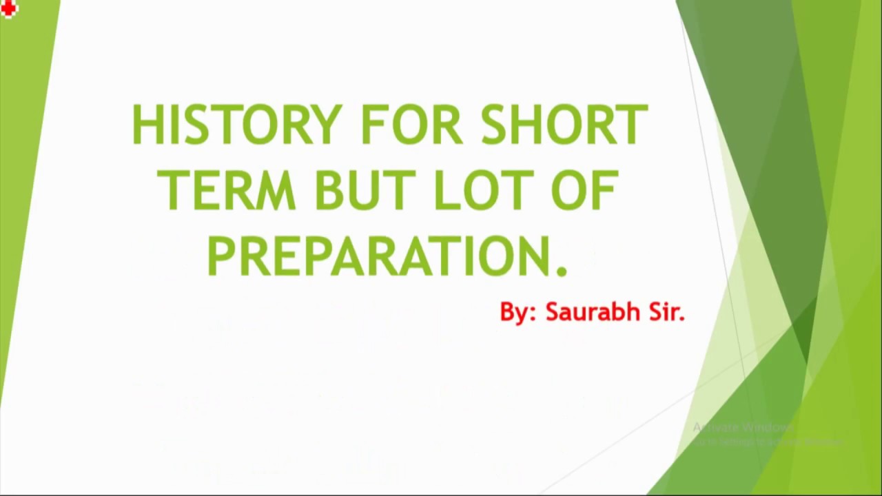 History for Short Term but Lots of Preparation - YouTube