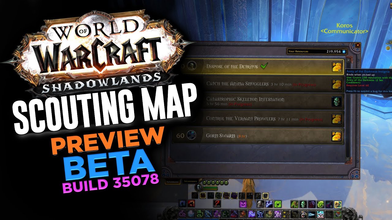 Scouting Map (Preview) | Shadowlands Beta 35078 - YouTube