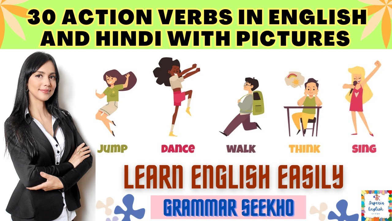 30 Action Verbs in English and Hindi With Pictures | Action Verbs ...