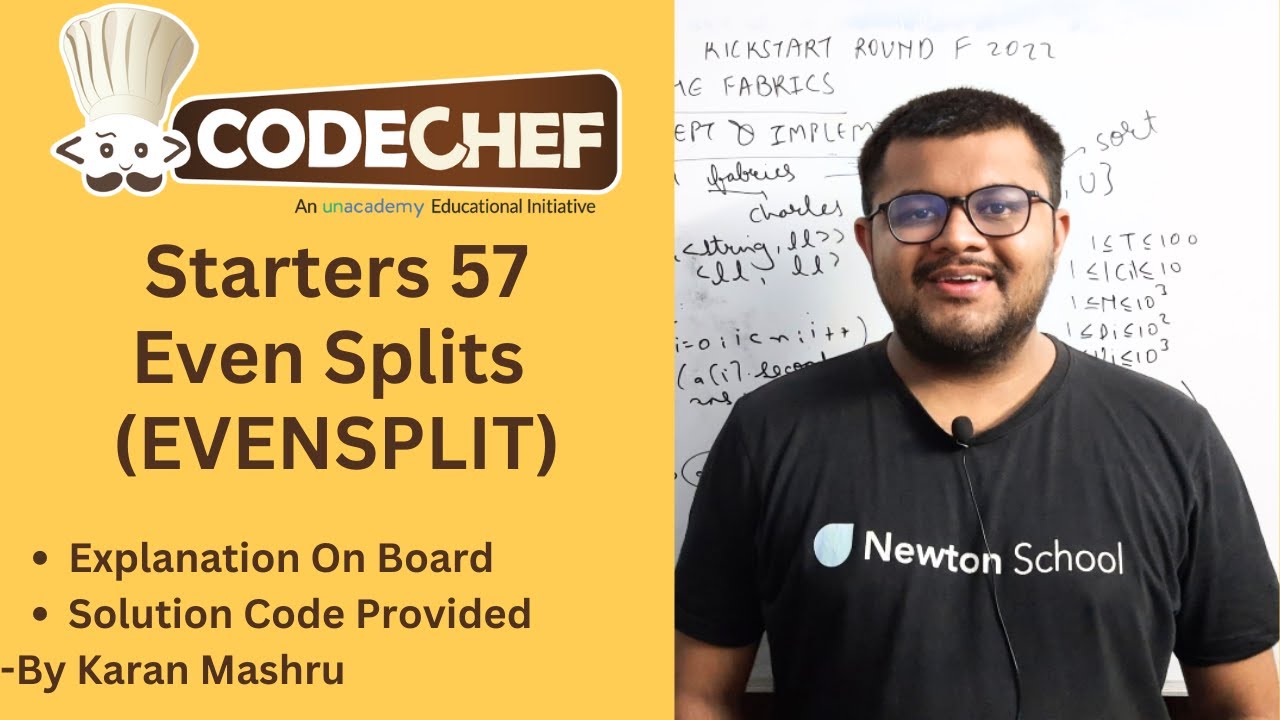 Codechef Starters 57 | Even Splits Solution EVENSPLIT | Explanation + Code | In Hindi ...