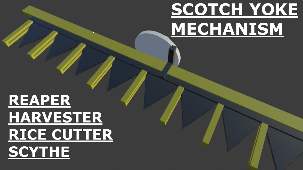 reaper / crop cutter / weeder blade Scotch yoke mechanism - YouTube