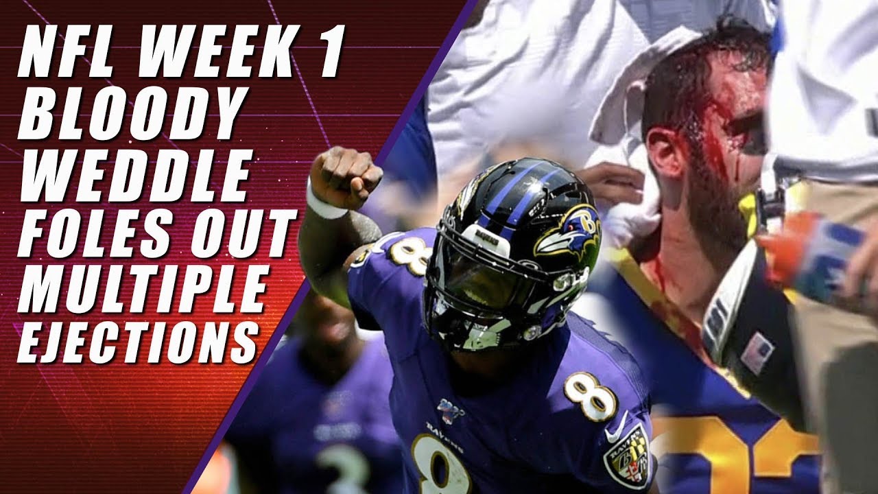 Nick Foles Injured, Bloody Eric Weddle, Myles Jack Ejected: NFL Week 1 ...