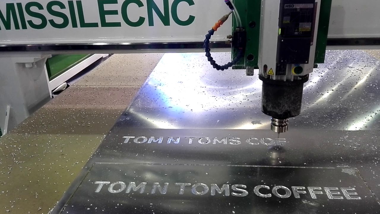 Our EHP48 cnc router cutting aluminum - YouTube