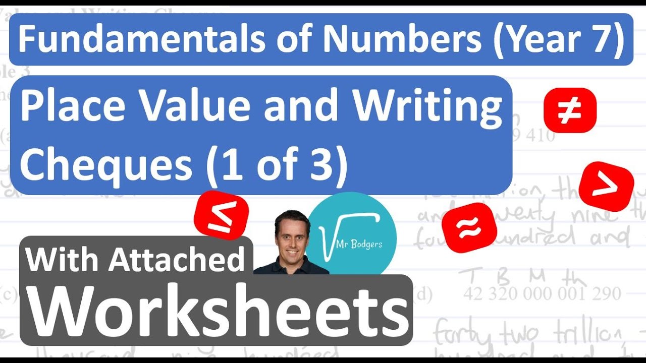 1B Place Value and Writing Cheques (1 of 3) - YouTube