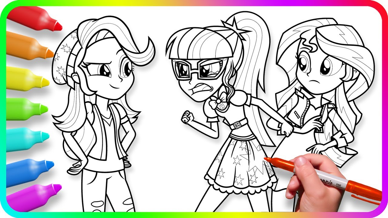 Coloring Pages EQUESTRIA GIRLS - New Friend. How to draw My Little Pony ...