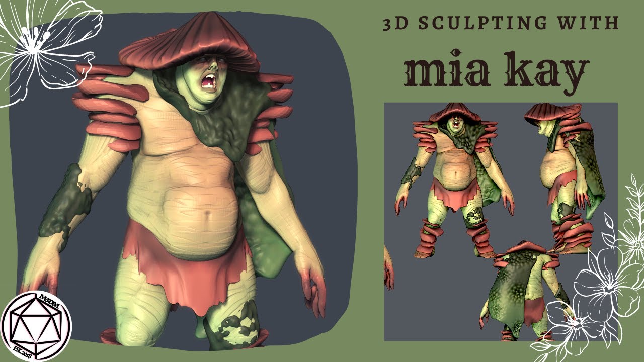 Myconid Giant in ZBrush - YouTube