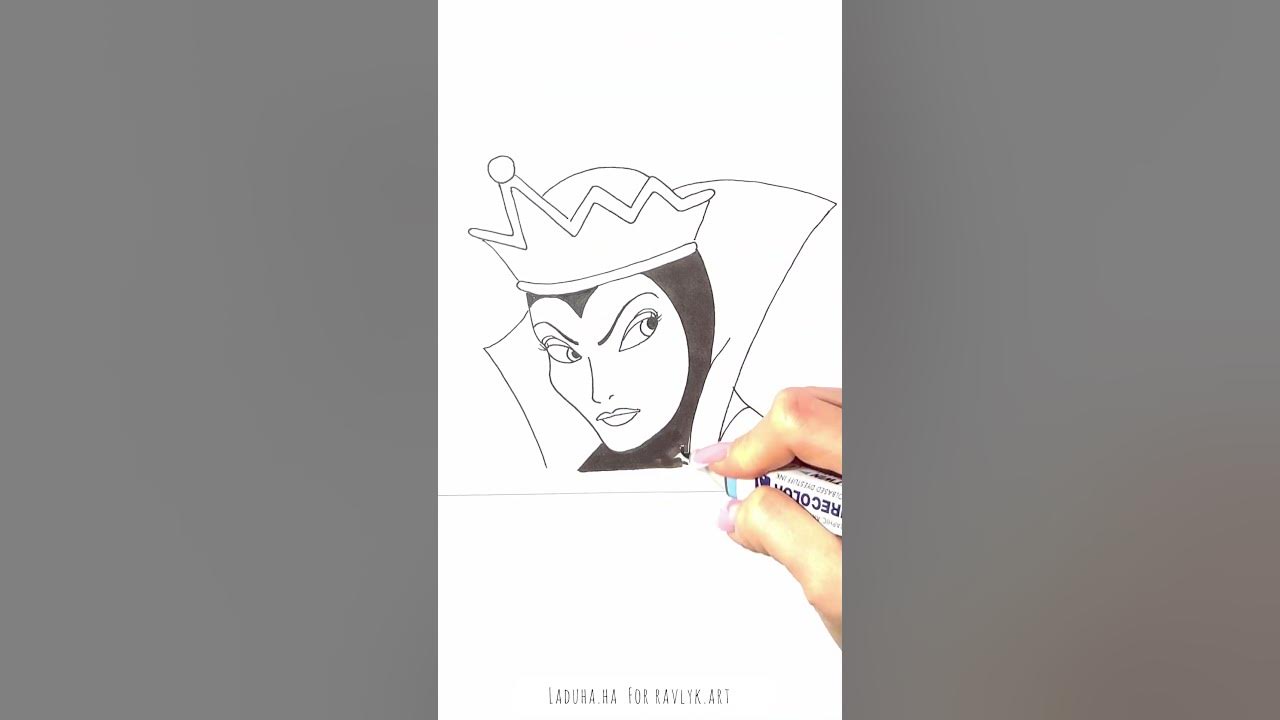 👑🍎 Unveiling Elegance💫 Draw the Commanding Evil Queen from Snow White 🖤 ...