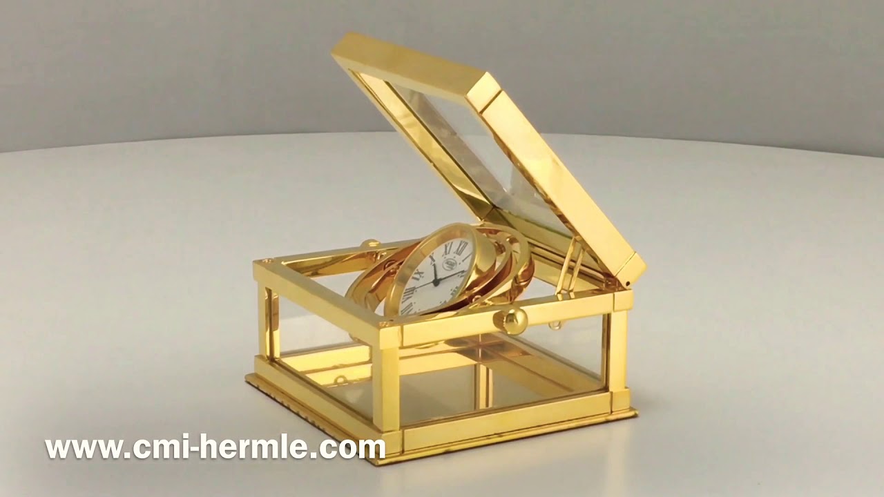 Jaccard "Crystal Box" Gimbal Style Quartz Desk Clock - YouTube