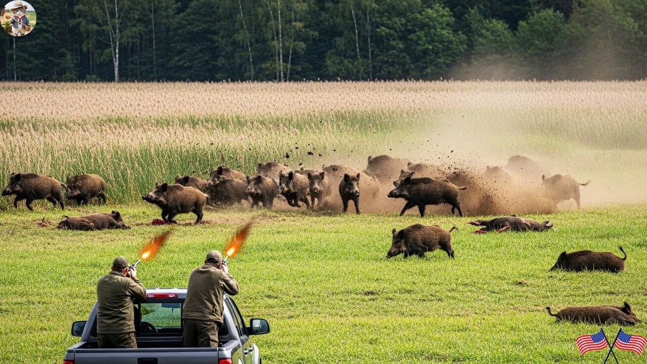 Wild Boars Hiding in Reeds - How Do Hunters Detect, Surround, and ...