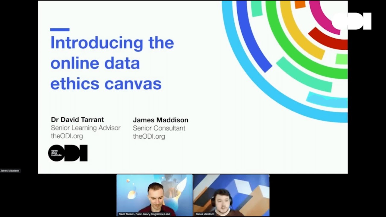 ODI Summit 2021: ODI Learning: Introducing the online data ethics canvas - YouTube