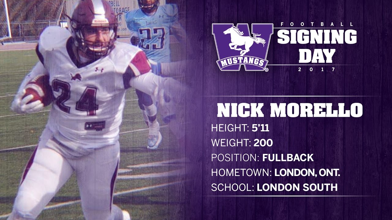 Nick Morello - Mustangs Football Recruiting Class of 2017 - YouTube
