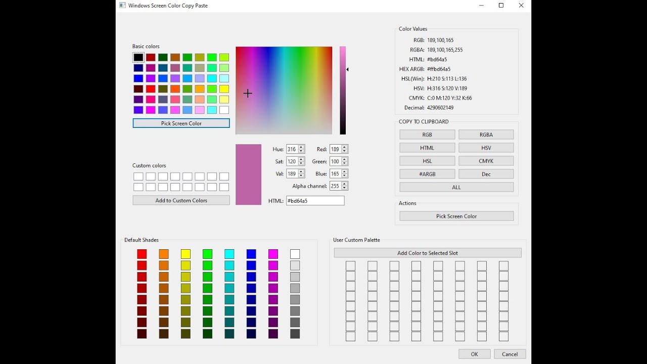 Windows Screen Color Copy Paste (mój program) - YouTube