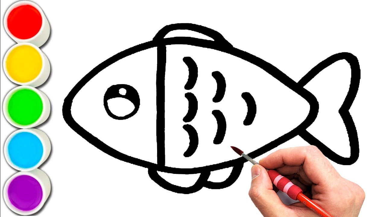 Fish Drawing, Painting & Coloring For Kids and Toddlers_ Child Art ...