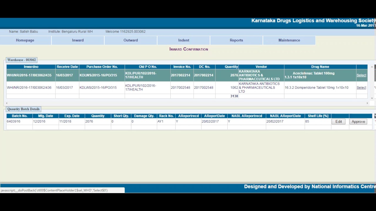 KDLWS : How to confirm the normal inward in the warehouse incharge ...