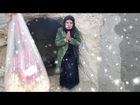 The Power of a Homeless Grandma in a Cave Against Snow and Rainstorm