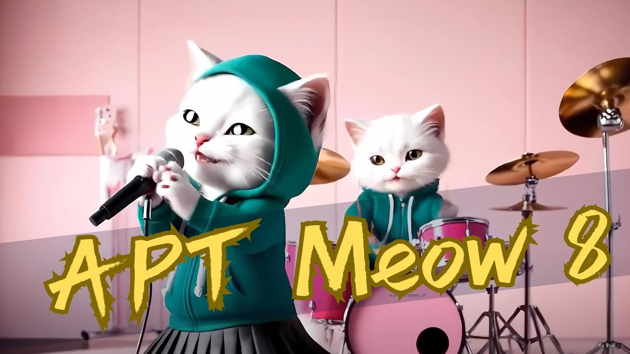 Meow Song 8 APT😄CAT DANCE AND SING GOOD! ROSÉ & Bruno Mars - APT. space ...