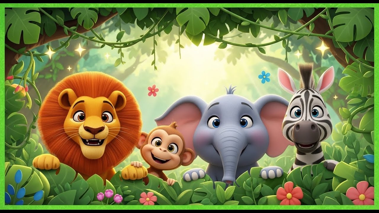 Jungle Safari Adventure – Learn Animal Names | Nursery Rhyme Song for ...