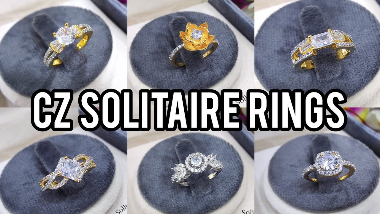CZ SOLITAIRE RINGS COLLECTIONS. || DESIGNER SOLITAIRE RINGS.||HAMI ...
