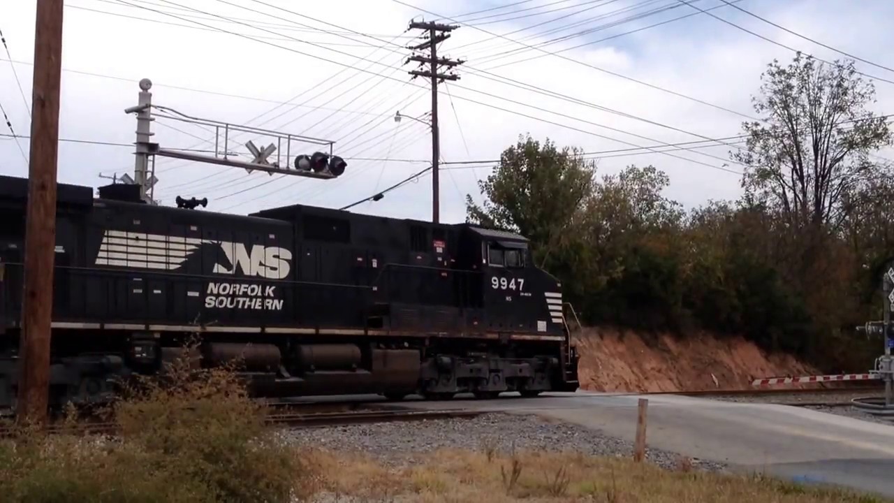 Norfolk Southern three unit helper set of coal train 744 - YouTube