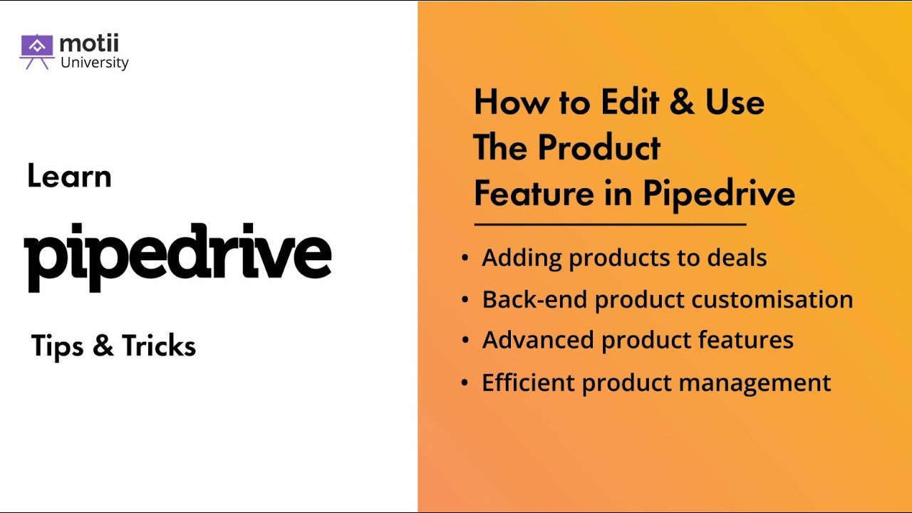 How to edit & use the product feature in Pipedrive - YouTube