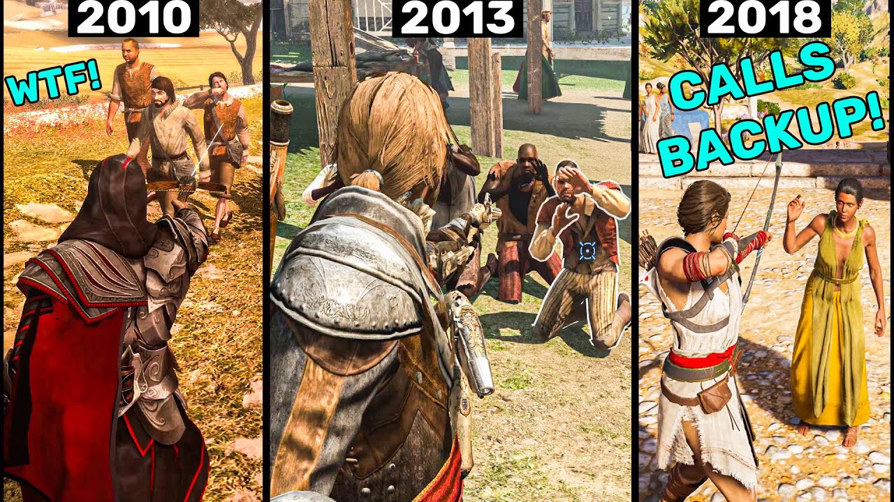 How NPCs React If You Scare Them in Assassin's Creed Games? (2007-2021 ...