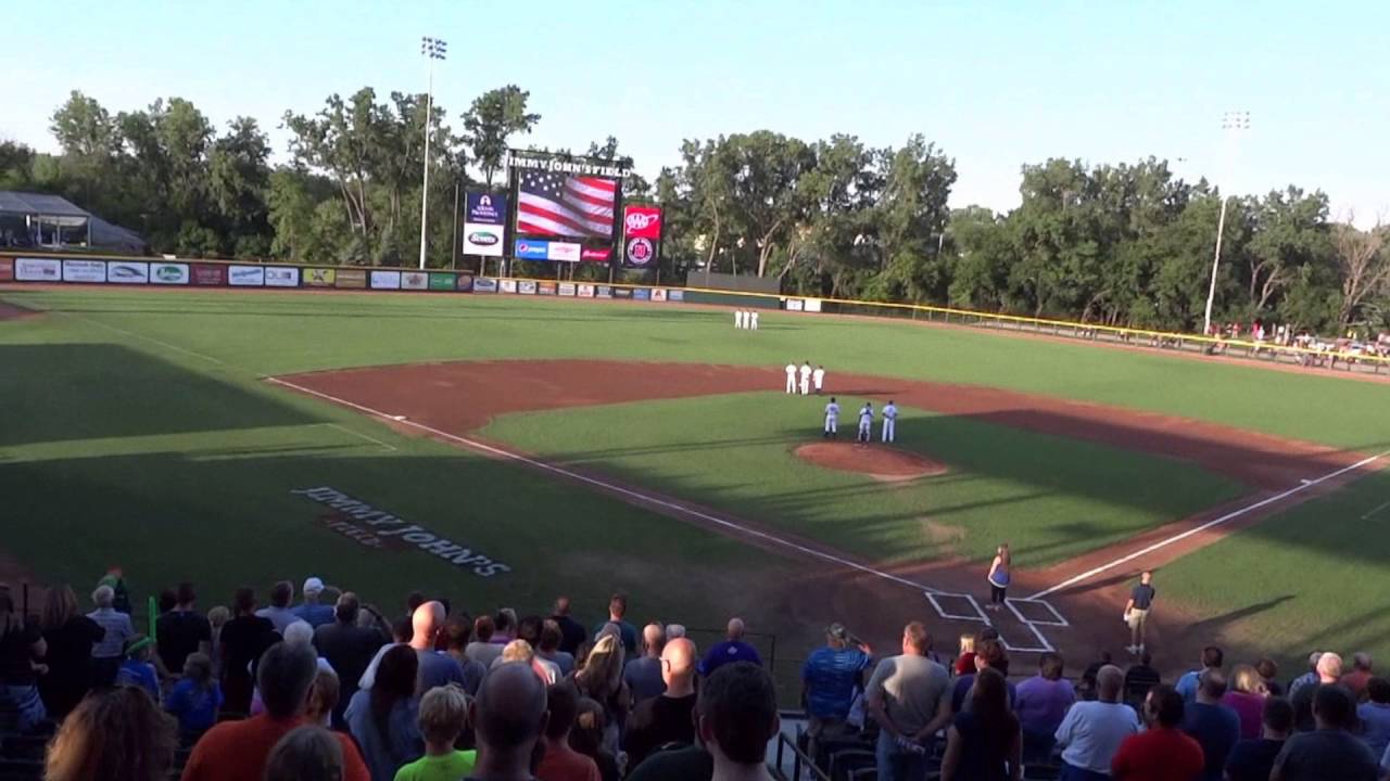 Emily Rupp sings National Anthem at Jimmy John's Field - YouTube