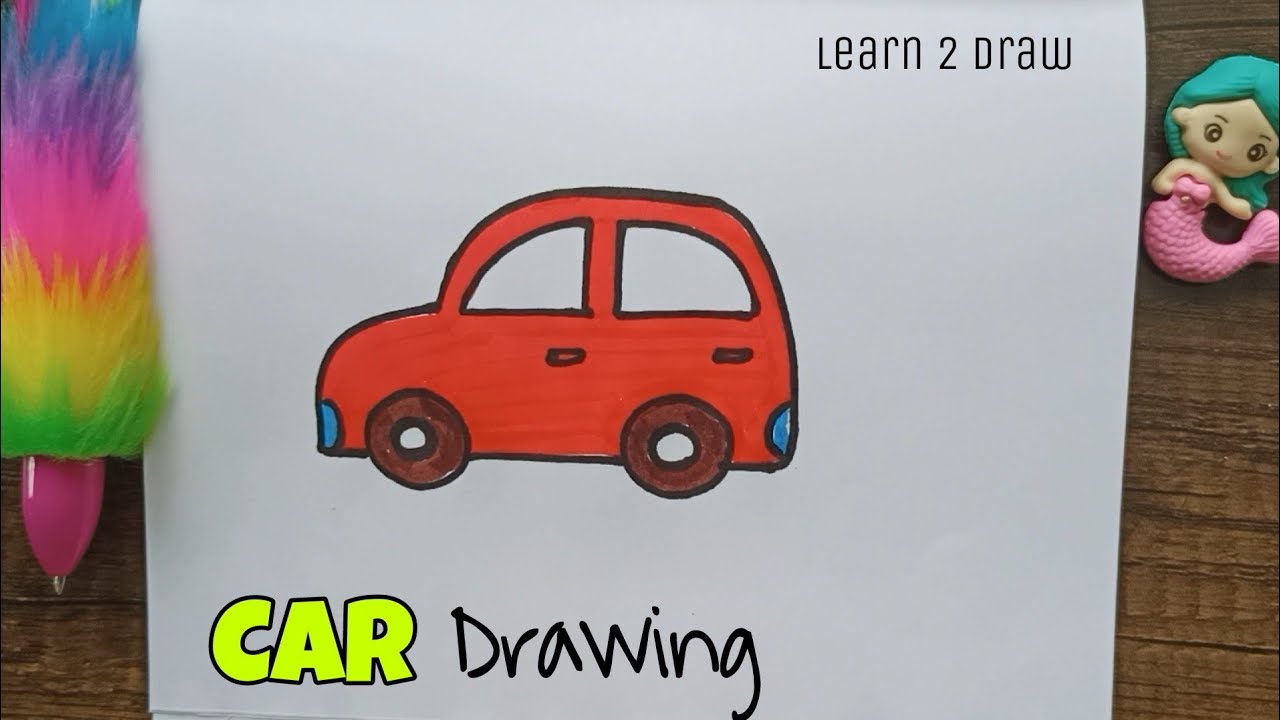 CAR Drawing 🚗 - Easy Drawing for Kids Toddlers Preschoolers using ...