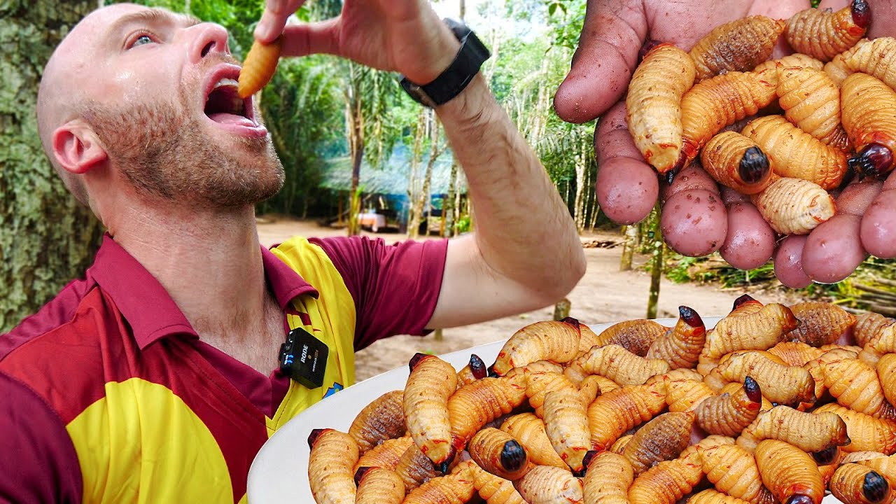 I Tried Giant Coconut Worms in Guyana! Will I Survive? - YouTube