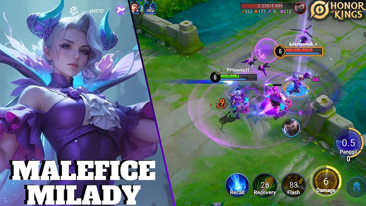 Honor of Kings (Milady) Malefice Skin Gameplay - Skin Terbaru Milady ...