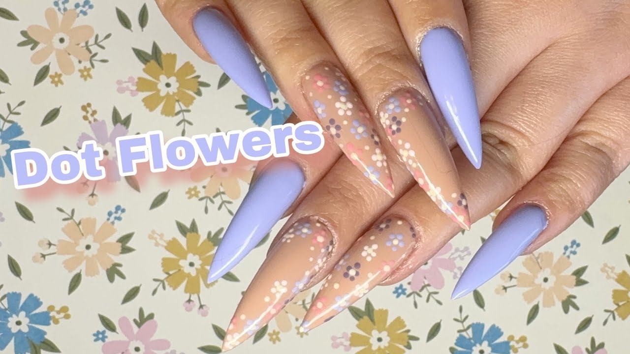 Dot Flower Nail Tutorial / Madam Glam April Shopping Event - YouTube