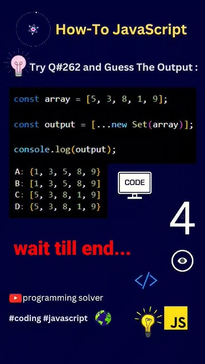 How To Code JavaScript Q#262, Try Solve & Guess The Output #shorts #coding #programming # ...