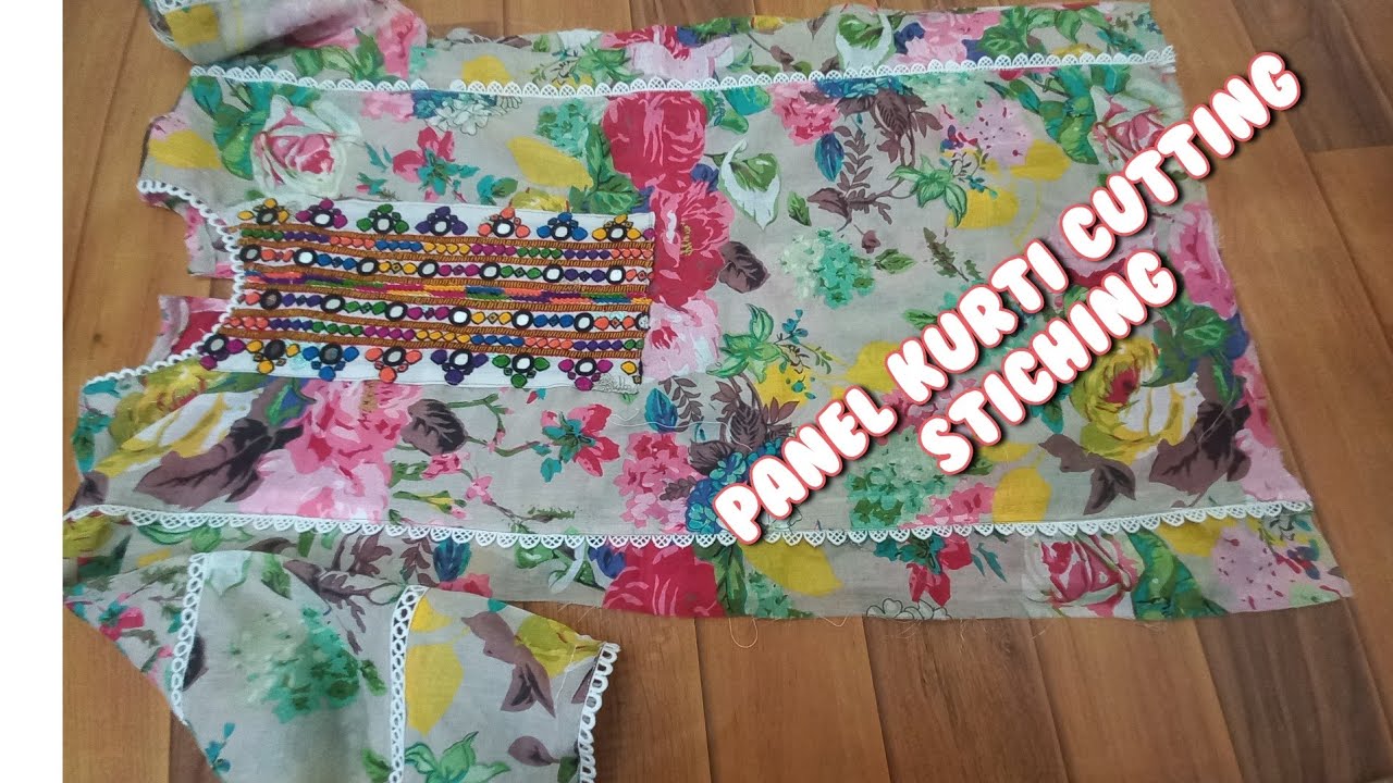 How to cut panel shirt cutting and stiching/panel kurti cutting and ...