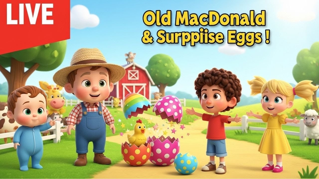 LIVE: Old MacDonald’s Farm + Magic Surprise Eggs! - YouTube