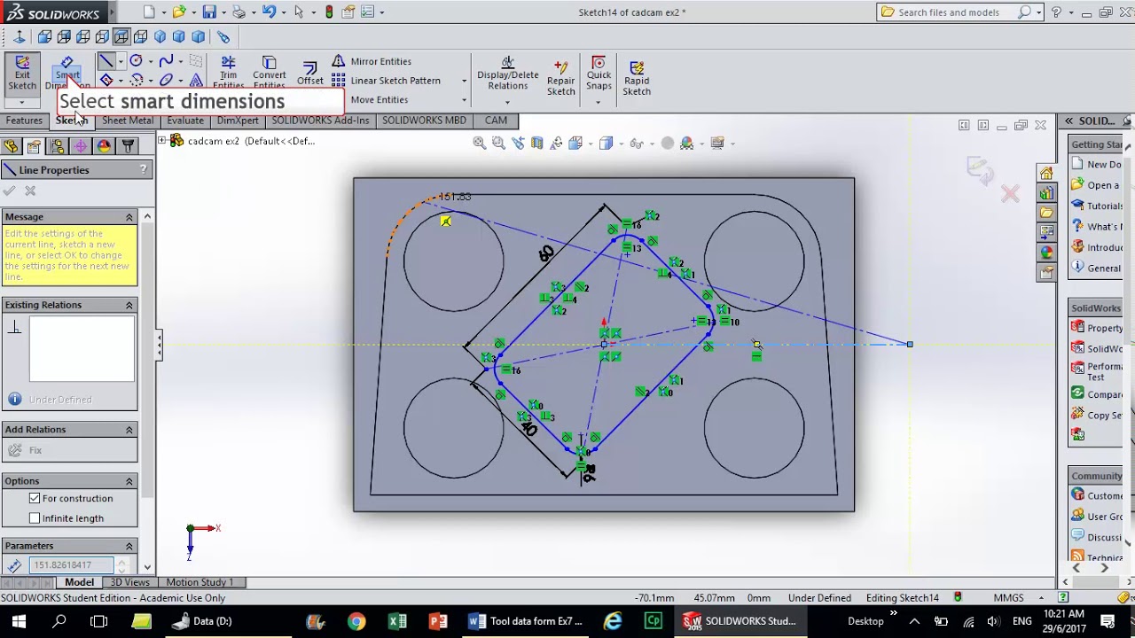 4 CAD ex2 center rectangle - YouTube